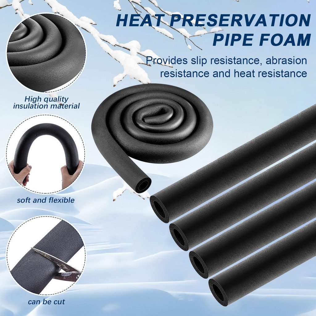 LSqy_ Pipe Insulation Foam Tube Foam Tubing Black Cover Heat Outdoor Water Pipe Insulation ...