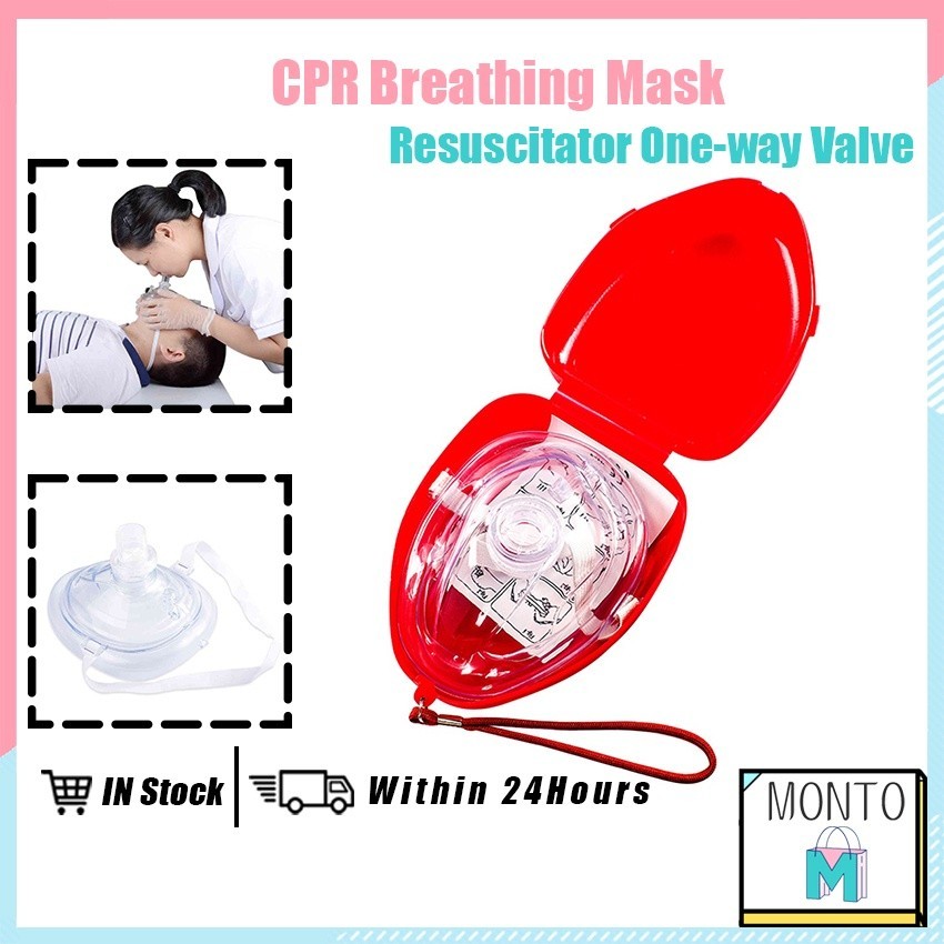 CPR Breathing Mask One-way Valve Resuscitator for First Aid Reusable Resuscitation Face Shield ...