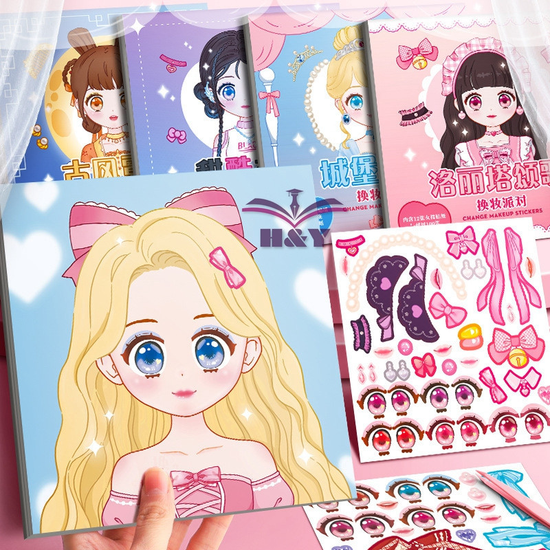Make A Face Sticker Princess Stickers Paper Doll Stickers Book Dress Up ...