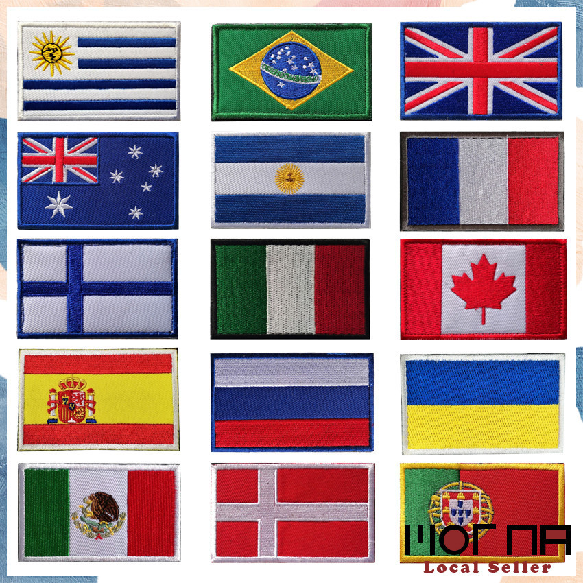 Countries of the World Flags Embroidery Badge Patch Spanish Mexico UK ...