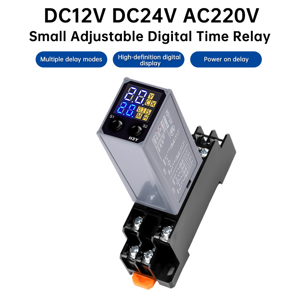 Occkic LCD Display Delay Relay DC12V DC24V DC220V Power-on Delay Controller Time Relay ...