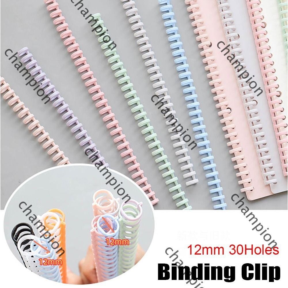 CHAMPIONO 10pcs Notebook Binding Clip, 12mm 30 Hole Binder Buckle Loose ...