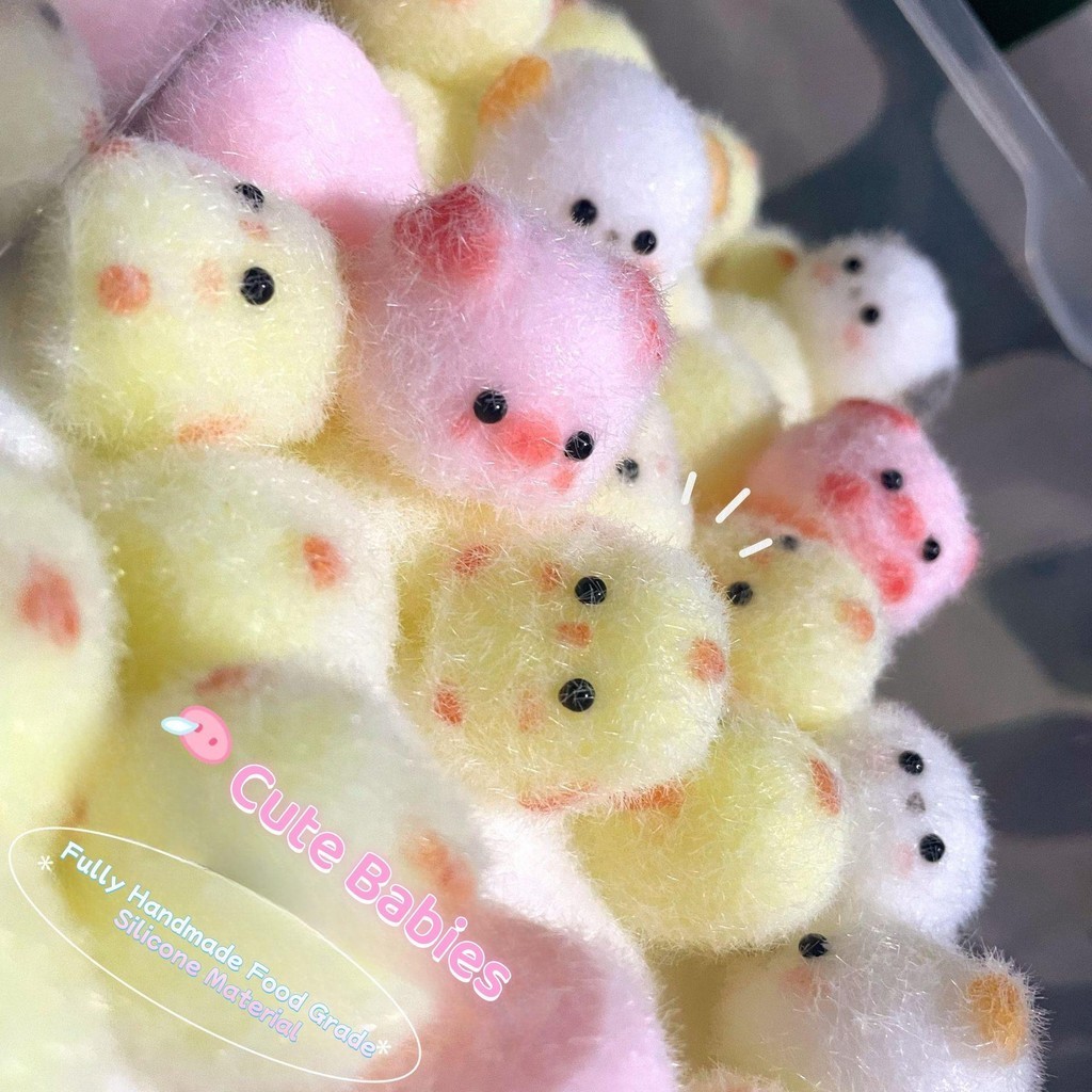 Handmade Flocked Squishy Mini Chicks Toy Dog Pig Stress Relief Toy New ...