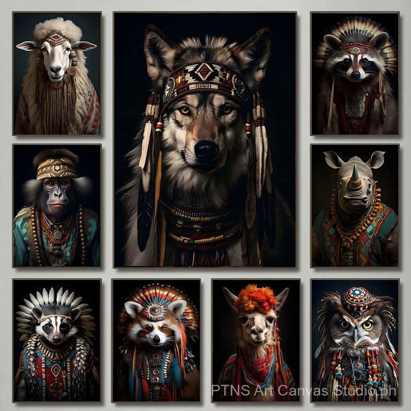 Aztec Animal Mexican Indian Wolf Camel Rhino Horse Owl Monkey Posters ...