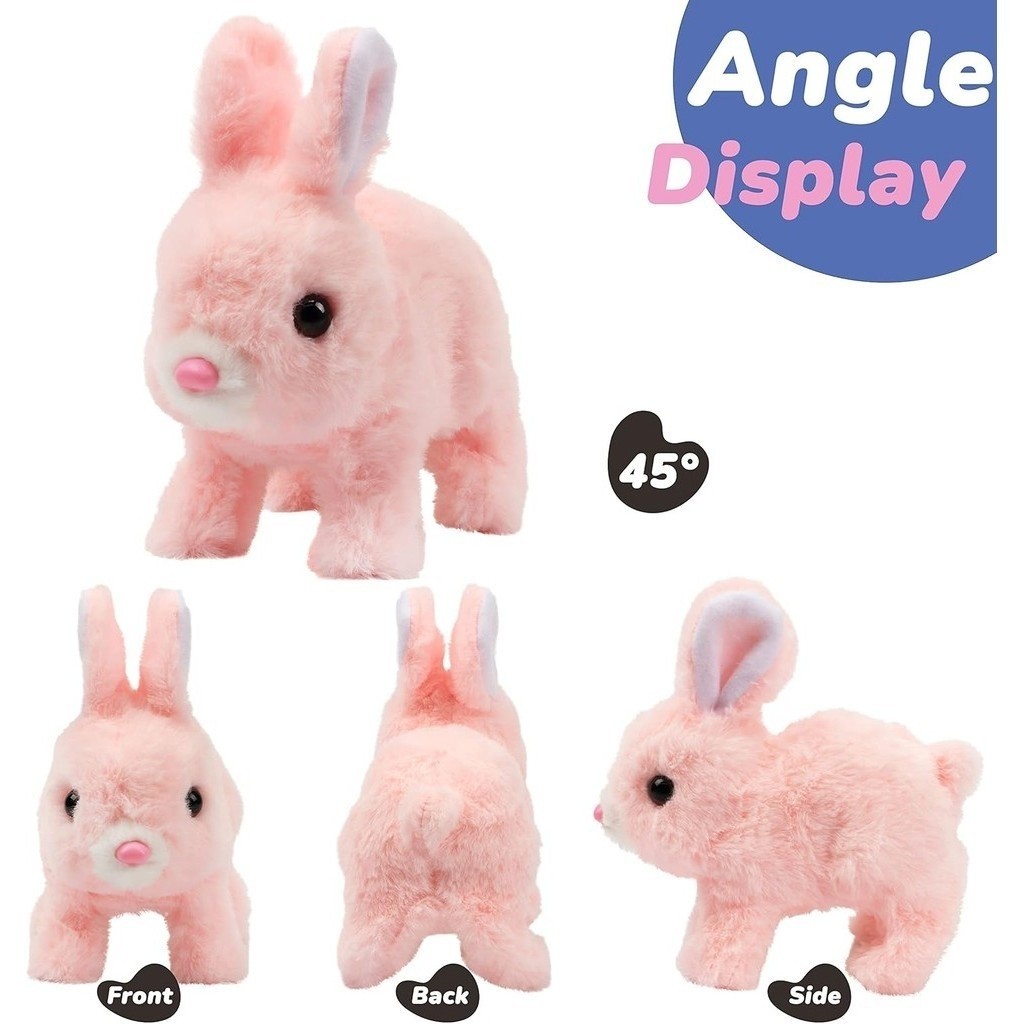 Hopping Rabbit Interactive Electronic Pet Plush Bunny Toy with Sounds ...