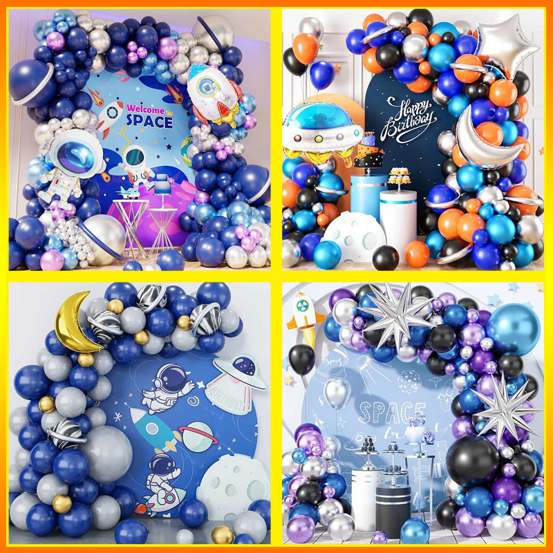 Cute Astronaut Space Theme Balloons Party Decorations Set 5 10 12 18 ...