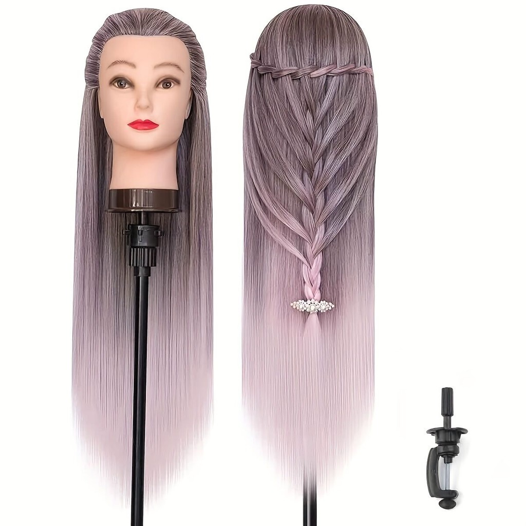 Colorful Mannequin Head Model with Long Synthetic Hair Extensions ...