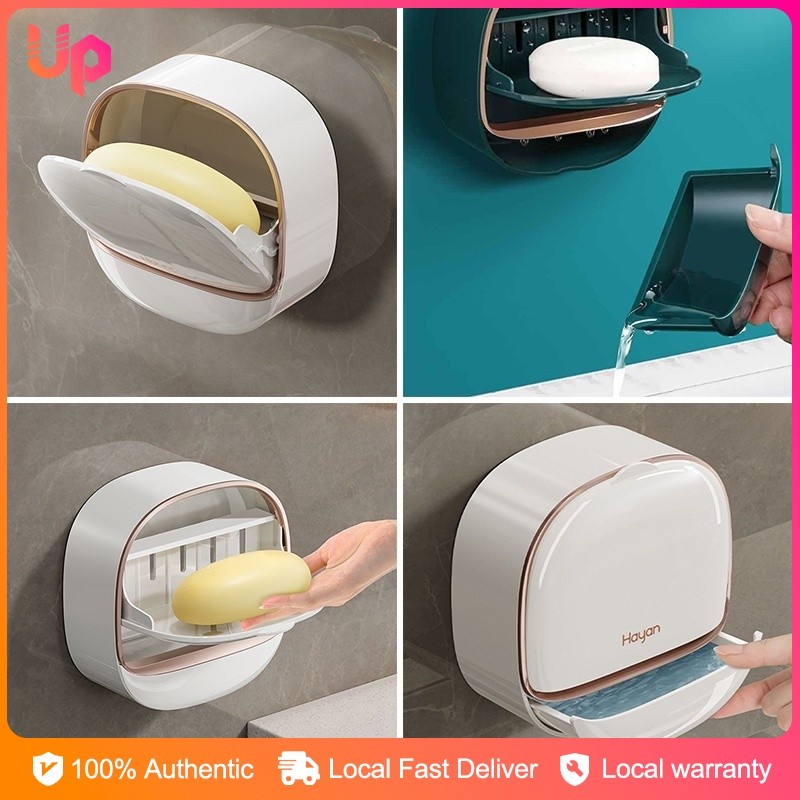 Bathroom Luxury Soap Box Wall-Mounted Soap Holder Organizer Soap ...