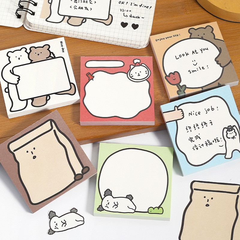 Cdaily|100pcs Cute Cartoon Notepad Student Tearable Note Paper Note ...