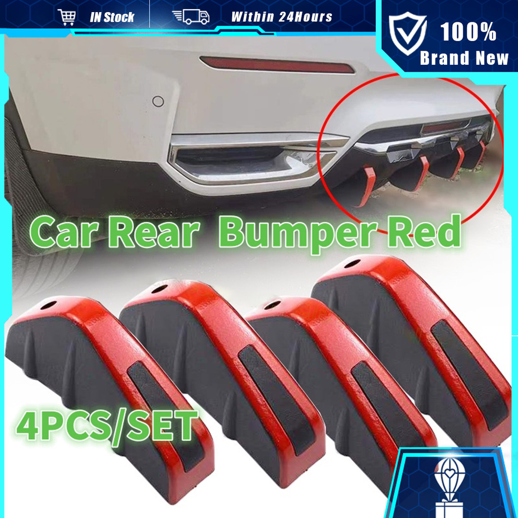 ABS Rear Bumper Diffuser Universal Shark Fin Spoiler 4Pcs/Bag Rear ...