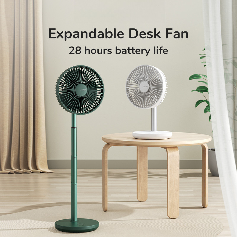 Portable Oscillating Desk Fan, 5-Speed Adjustable Table Fan, 8000mAh ...