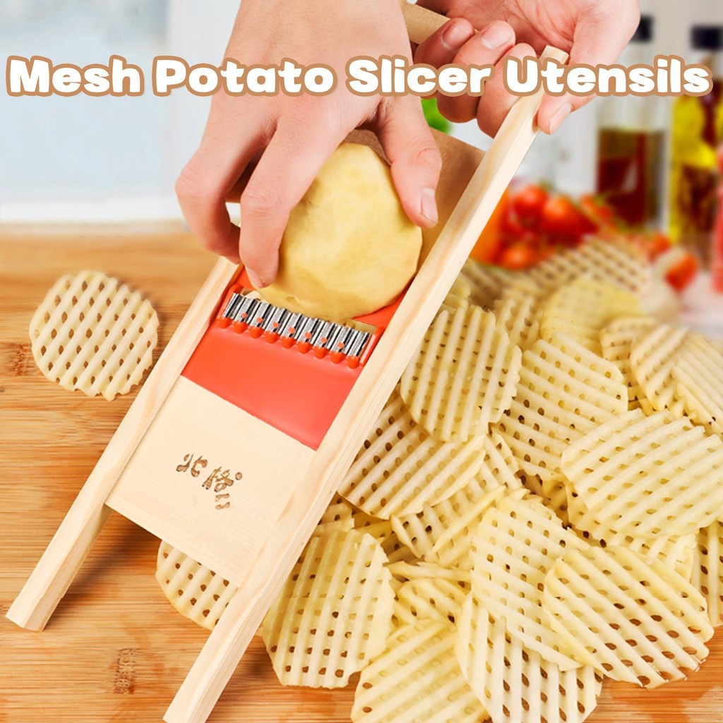 Mesh Potato Slicer Wavy Kitchen Slicer Kitchen Chopping Artifact Handle Wavy Chopper Carrot ...
