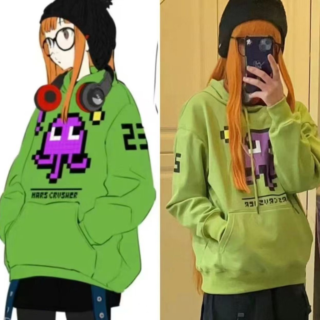 P5 Persona 5 Genius Hacker Girl Sakura Futaba Sakura Same Style Hooded ...