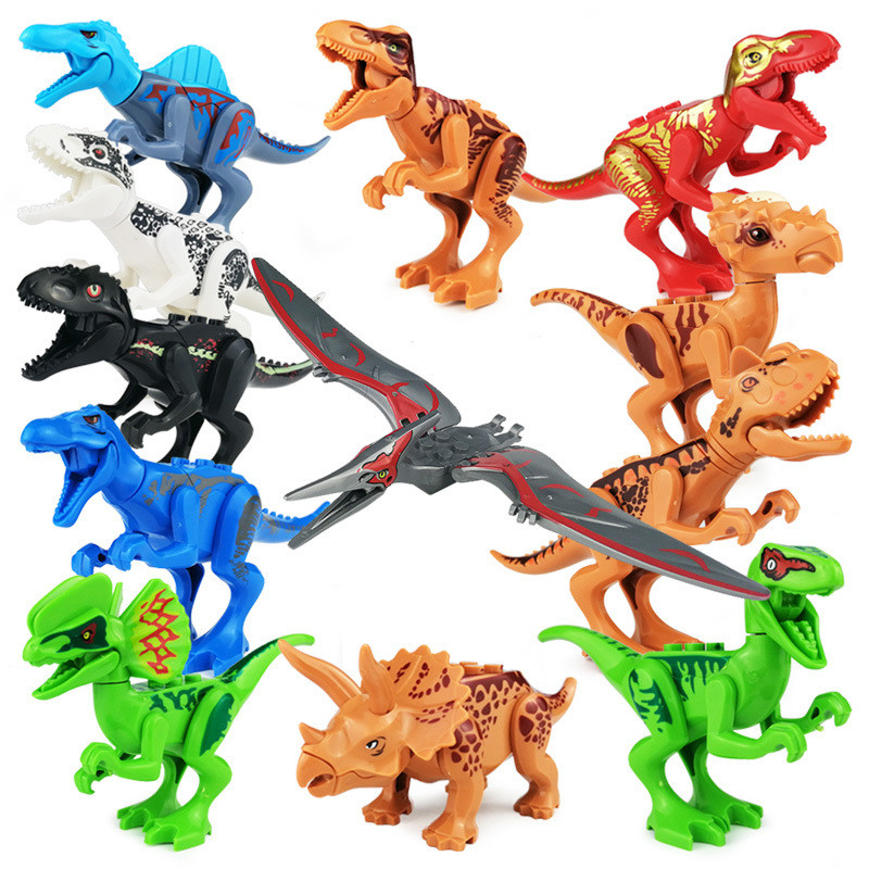 Large particle dinosaur building block toy, Brachiosaurus Tyrannosaurus ...