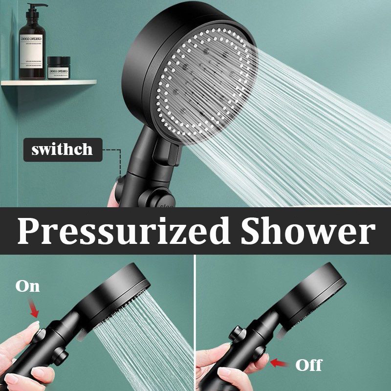 5 Mode Adjustable High-Pressure Shower Head Booster Shower with Hose ...