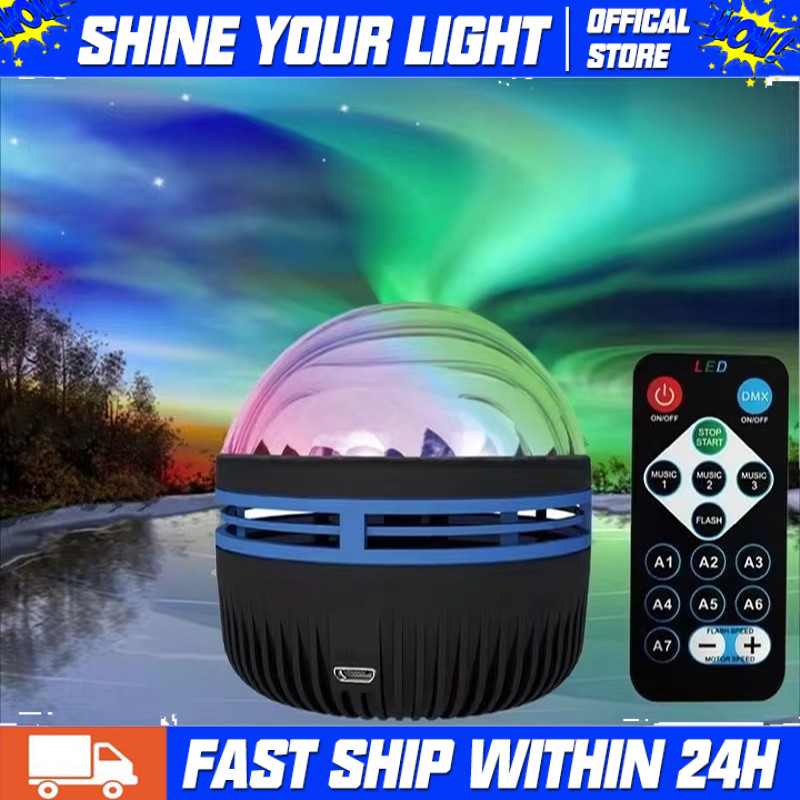 1PC LED Star Projector Ocean Wave And Nebula Night Light Room Rotating ...