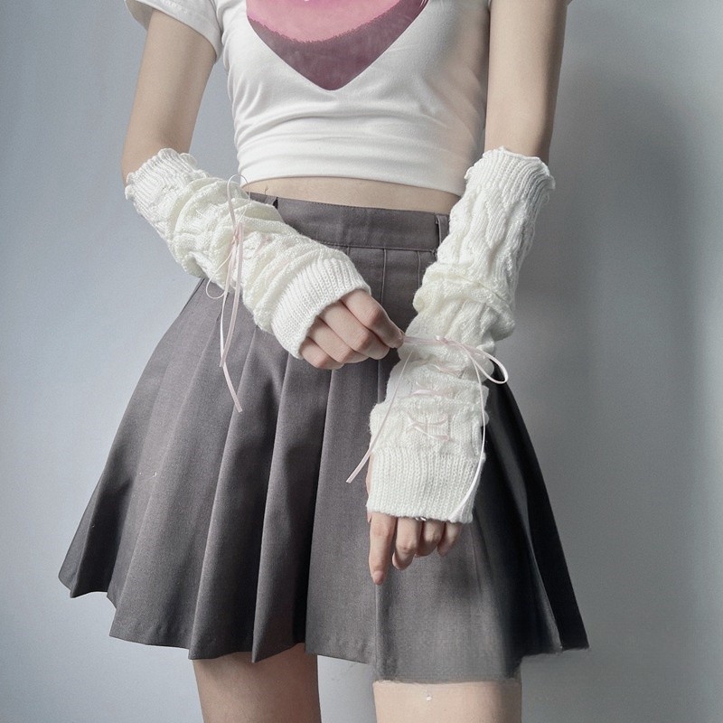 Steve Y2K Dark Lolita Style Finger Sleeves Strap Arm Sleeves Hot Girl ...