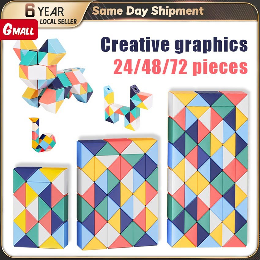 【Fast Delivery】 24/48/72 Snake Twist Cube Educational Toy Kids Gifts ...