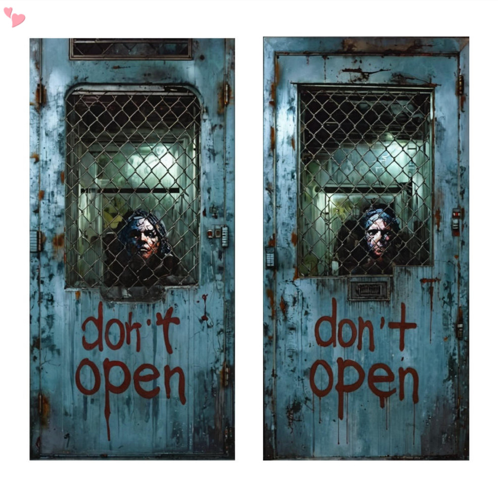 72.83x35.43 Inch Halloween Door Banner Polyester Ghost Hospital Scary ...