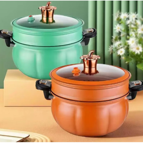 2 Layer 8L Pressure Cooker Pumpkin Pot Cooking Pots w/ Steamer | Shopee ...