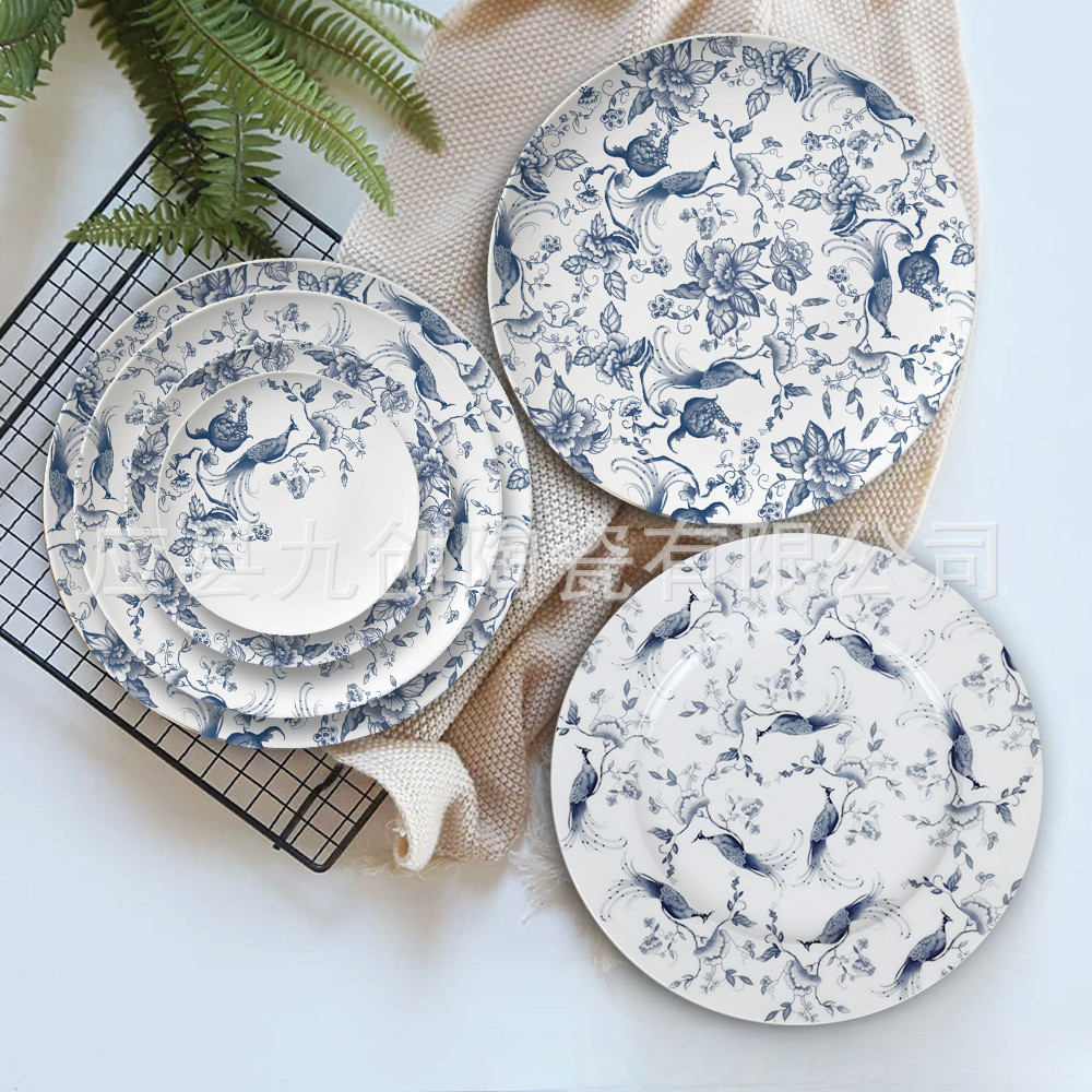 Hotel Bone China Plate Creative Hand-Painted Tangling Branch Plate ...