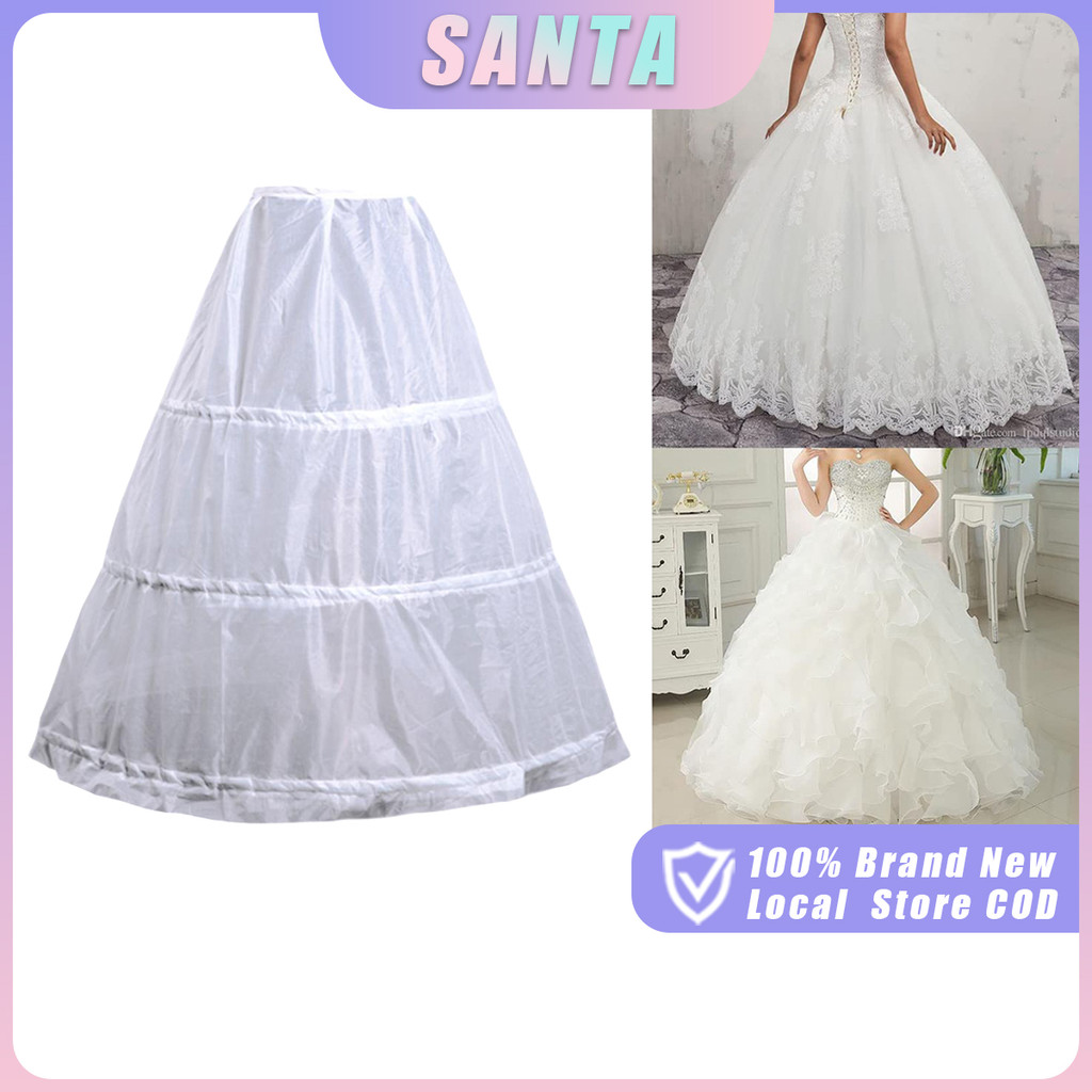 White 3 Layer Petticoat Ball Gown Petticoat Crinoline Petticoat 3/6 ...