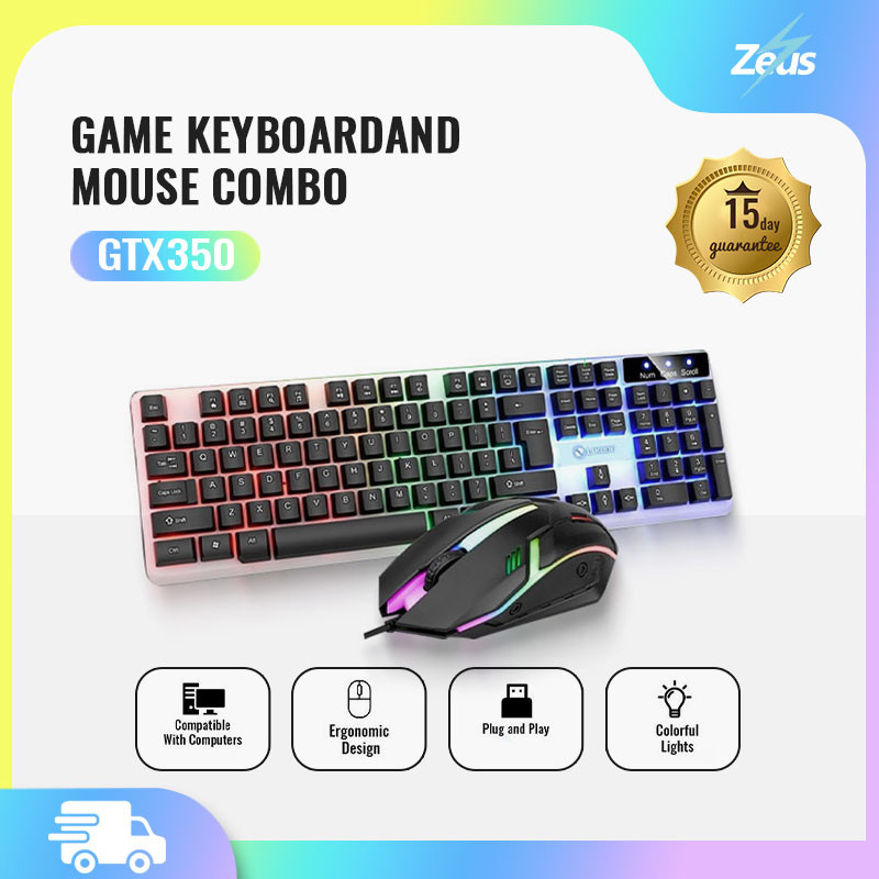 Zeus x Limeide Gtx-350 Colorful Led Gaming Keyboard Mouse Set ...
