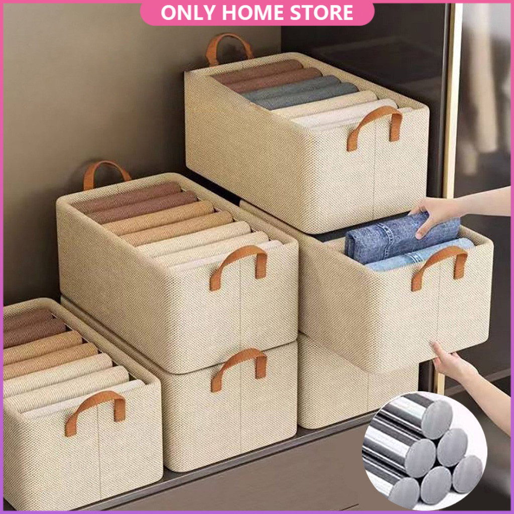 Foldable Clothes Organizer Box with Steel Frame Drawer Organizer Large ...