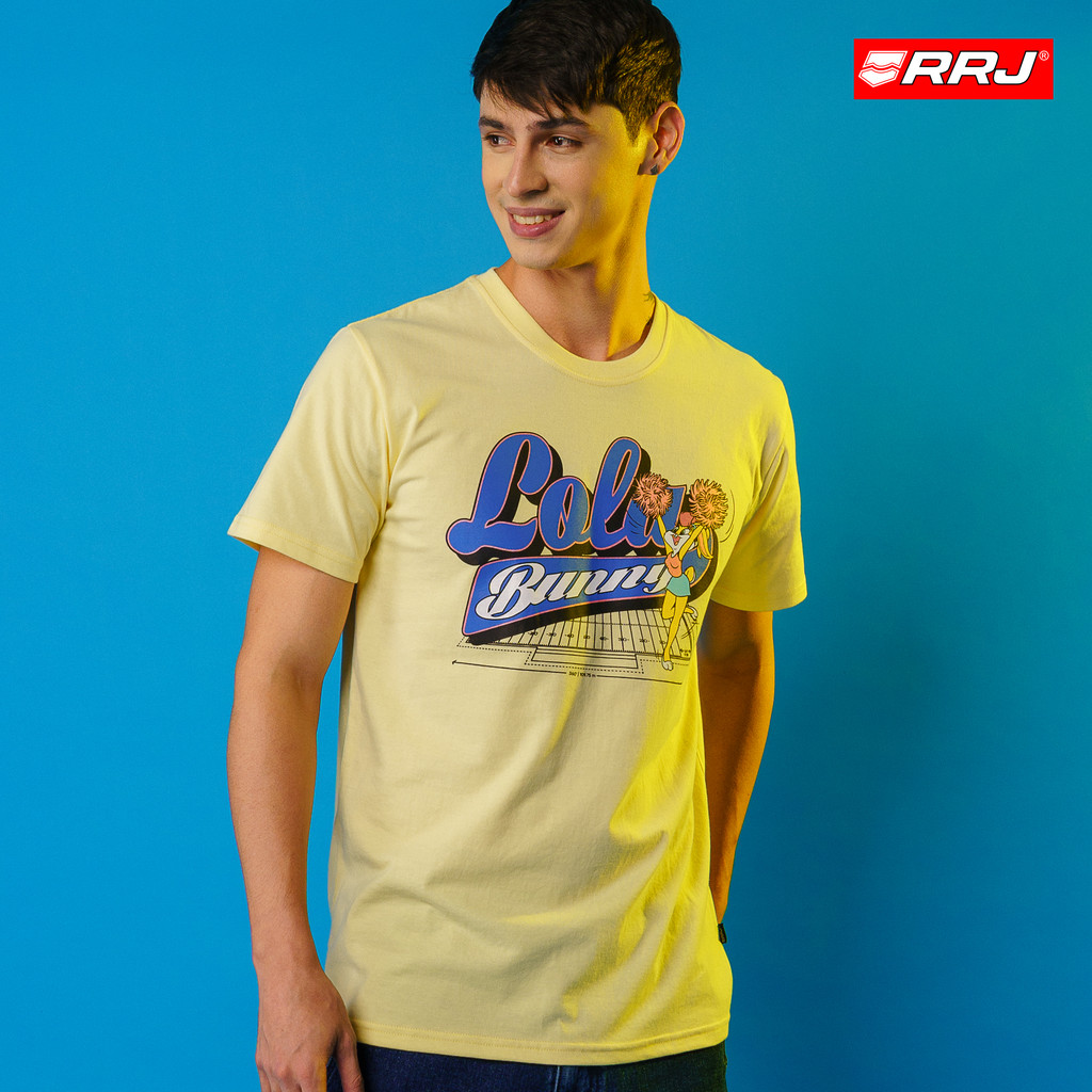 RRJ x Looney Tunes Lola Bunny Men's Basic Graphic Tees Semibody Fitting 161071-U (Light Yellow ...