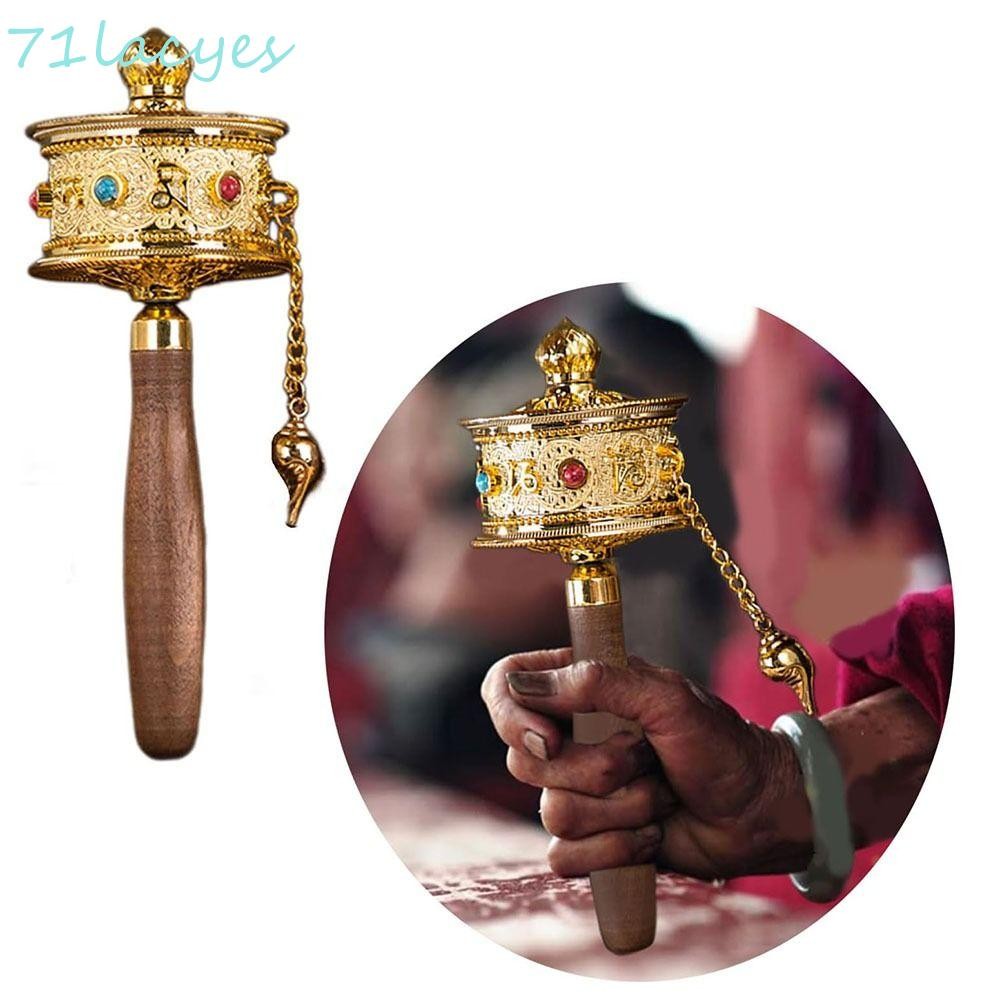LACYES Tibetan Prayer Wheel, Hand Cranking Double Bearing Turn Praying ...