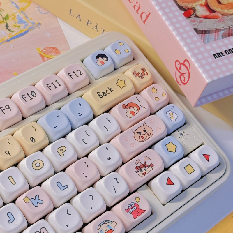 Pink Cartoon Shin-C Keycaps DYE-SUB MOA Profile 6.25u Stabilizer ...