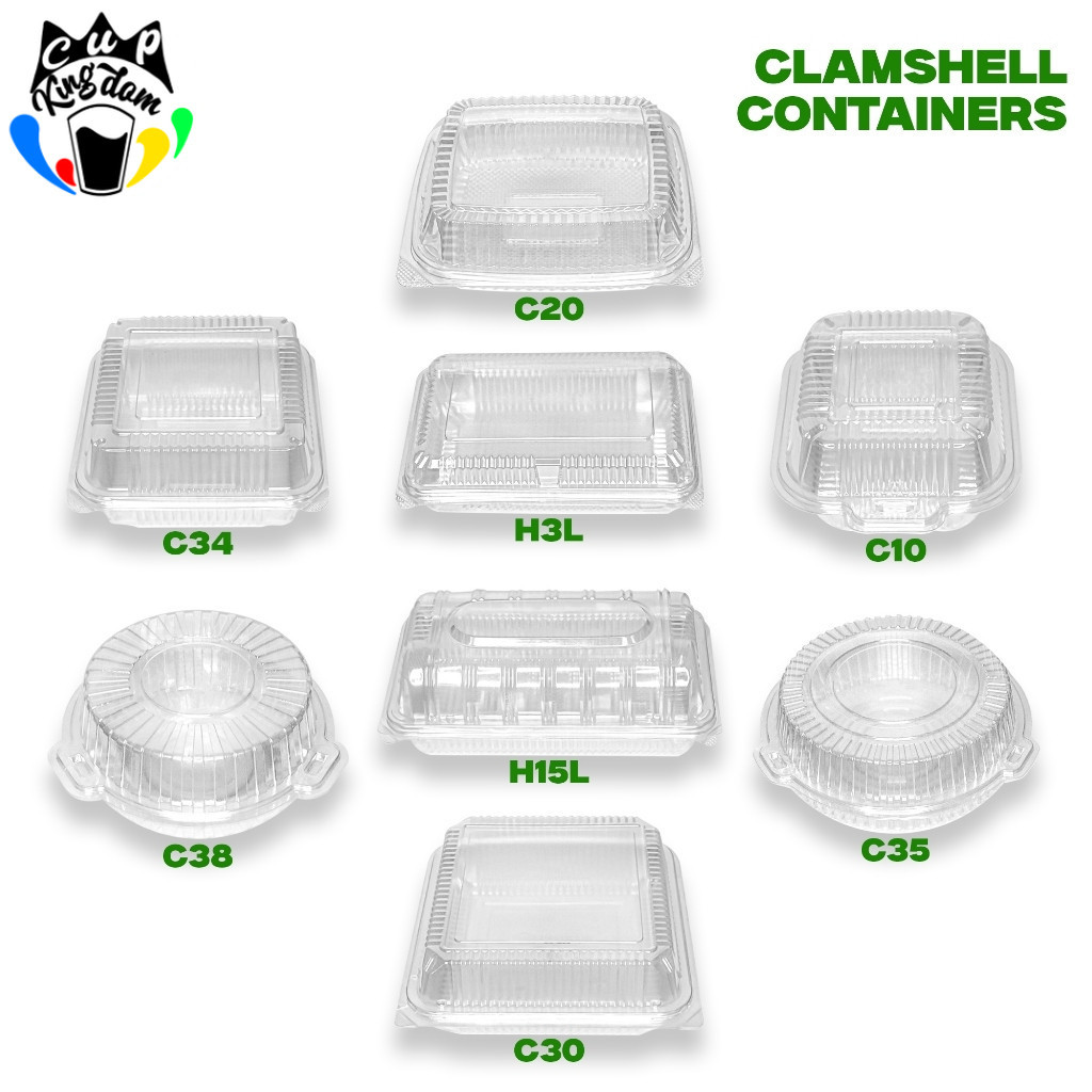Cup_kingdom2'' 【25pcs】 Plastic Clamshell Round Square Rectangle ...