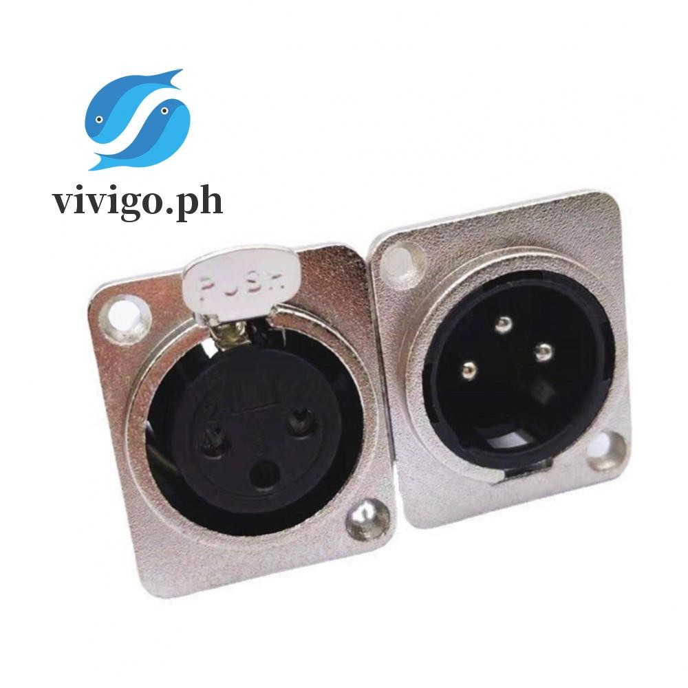 XLR 3 Pin Male Female Chassis Socket Mic Jack Connector for Rack Mount ...