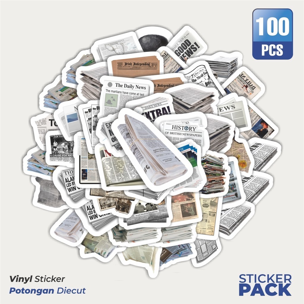 Vinyl Sticker Newspaper Sticker Waterproof Aesthetic Sticker - For ...
