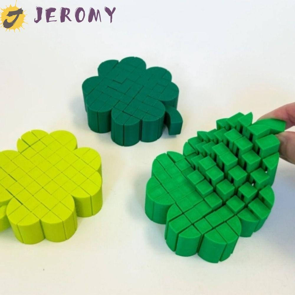 JEROMY 3D Printed Four Leaf Clover, Pixel Active Four Leaf Clover Toys ...