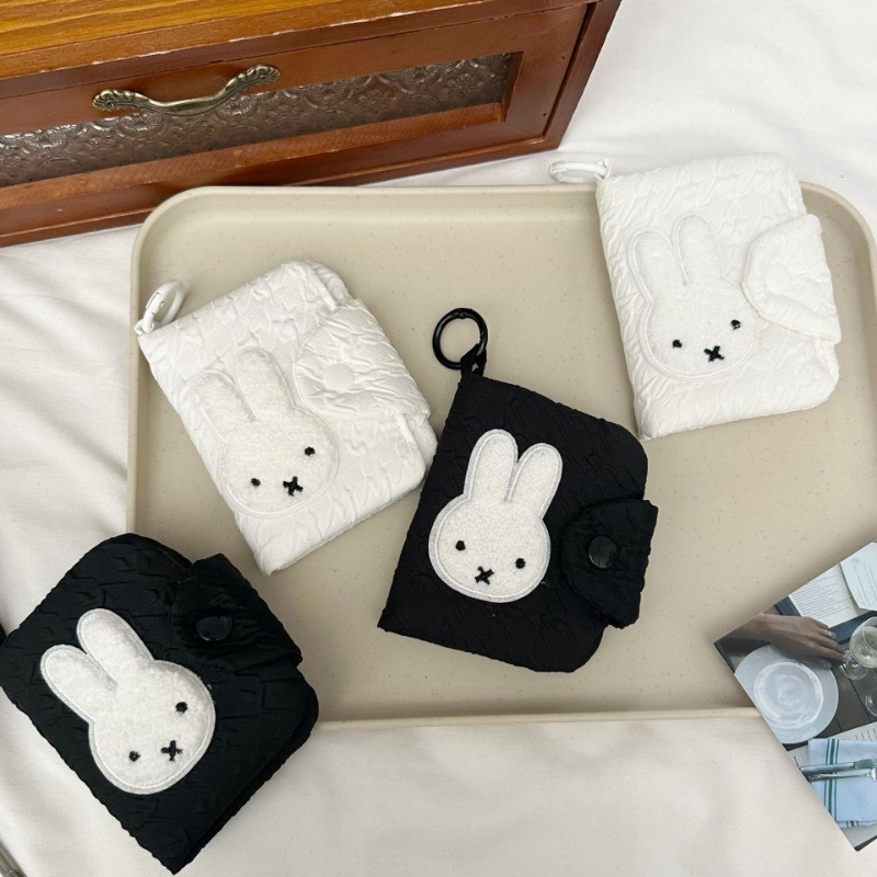 Fold Cute Rabbit Coin Purse Female Simple Earphone Bag Retro Storage ...