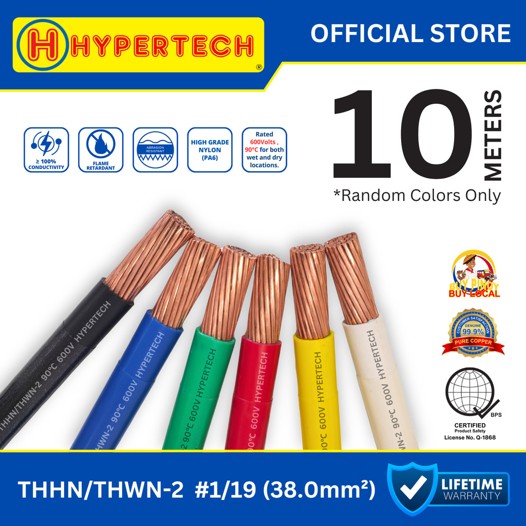 HYPERTECH THHN/THWN-2 Stranded Wire # 1/19 - 10 Meters- Pure Copper ...