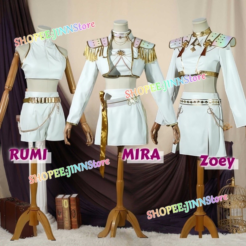 -JINN-XS-3XL RUMI ZOEY MIRA Cosplay White Suit&Wig KPOP DEMON HUNTERS ...