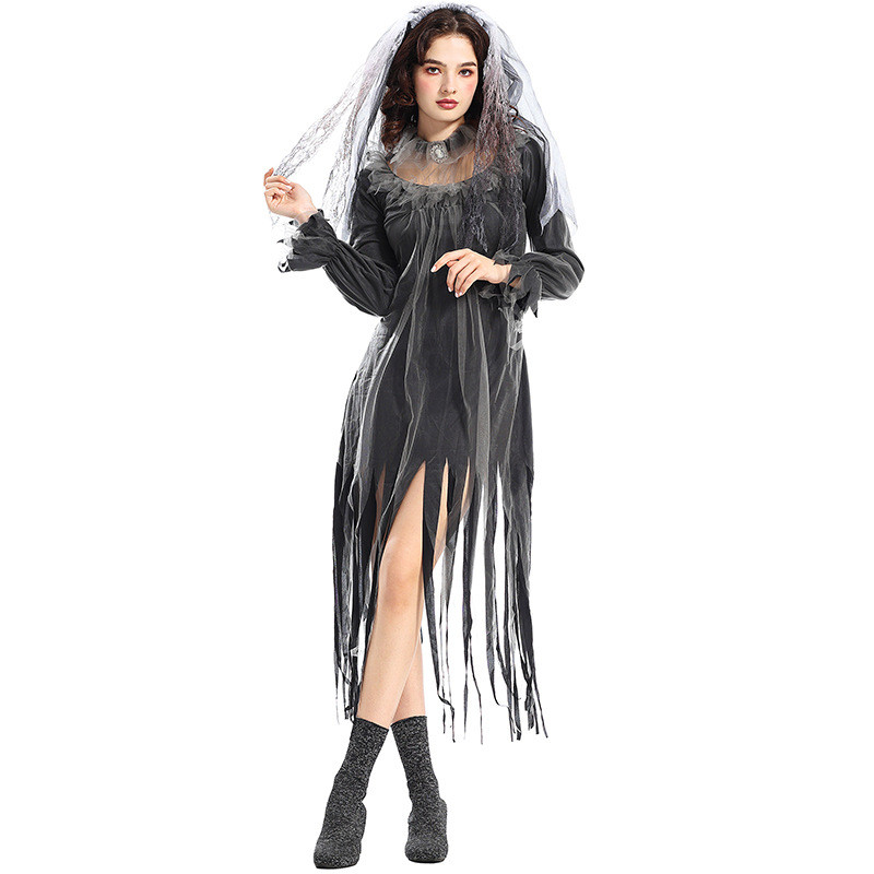 Scary Women Halloween Ghost Zombie Bride Costume Dead Corpse Bride ...