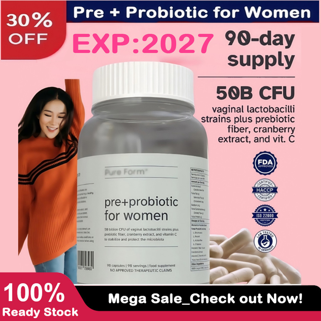 Pure Form Pre + Probiotic for Women 50 Billion CFU Vaginal Probiotic ...
