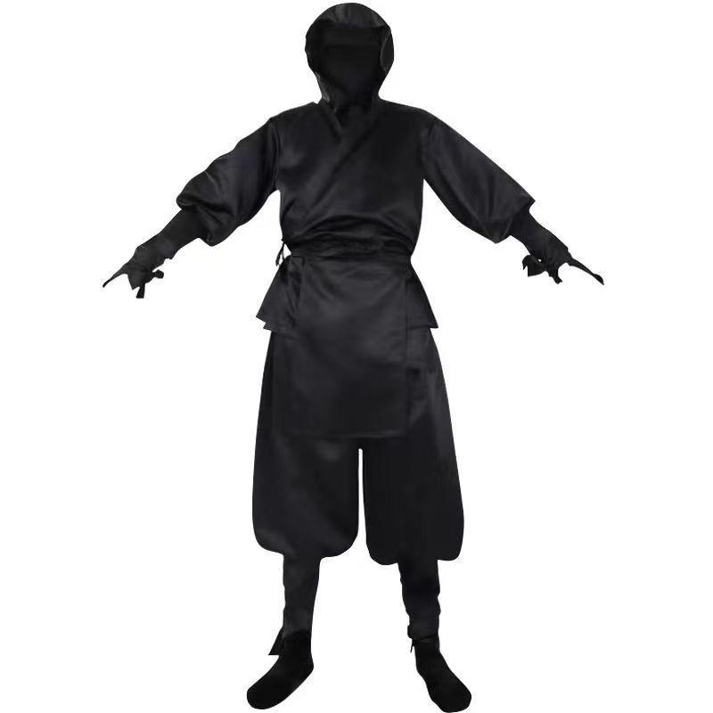Asian Traditional Costume Adult Men Japanese Men Black Ninja cos ...