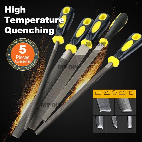 Arrow 5PC 8” STEEL FILE HIGH CARBON METAL FILE IRON STEEL RASP FILES ...