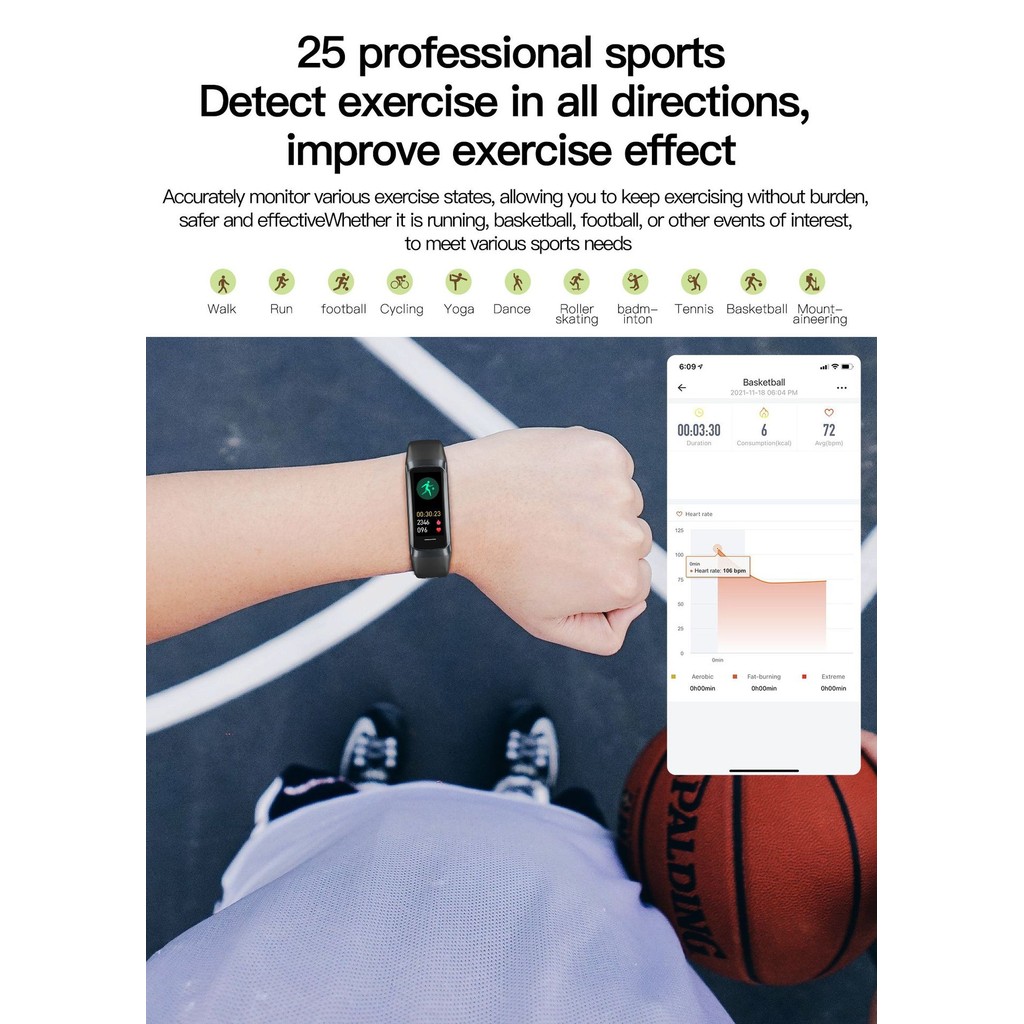 Harmos Smart Fitness Tracker for Men Women - 24/7 Heart Rate Monitor ...
