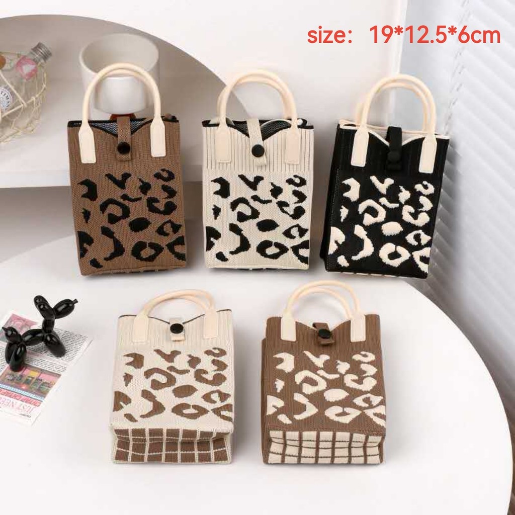 BLUEBLUESTUDIO,JAGUAR Women Knitted Bag Small Design Mini Cute Phone ...