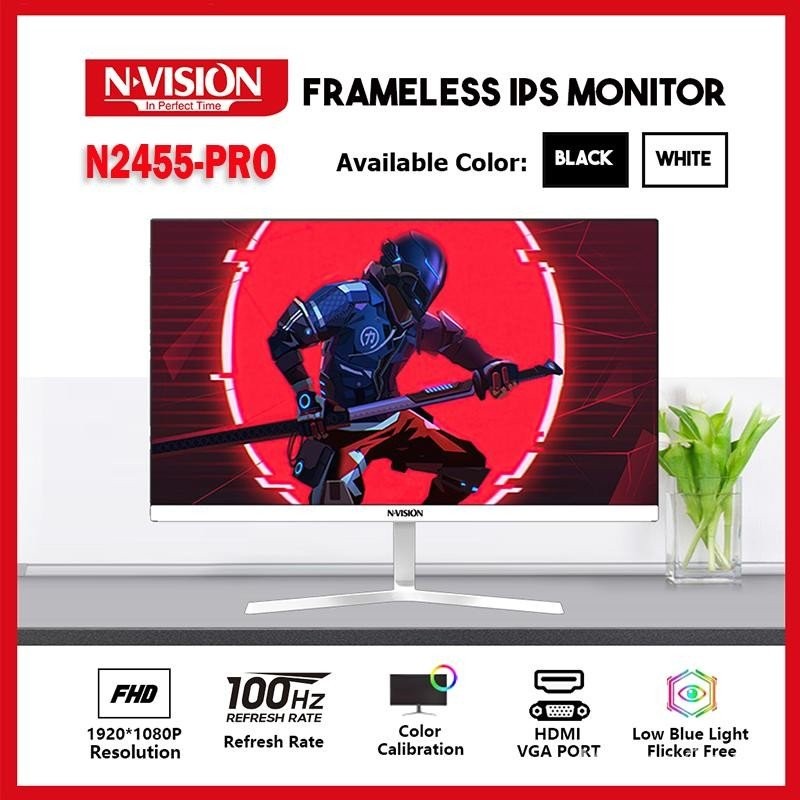 Nvision 22 / 24 / 27 Inch IPS Monitor 100Hz Frameless Flat FHD Gaming ...