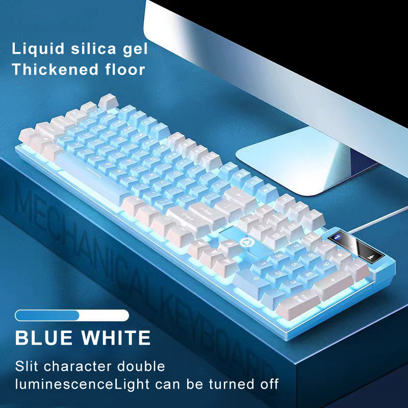 Illuminated Mechanical Gaming Keyboard with Rainbow Backlit, Ergonomic ...