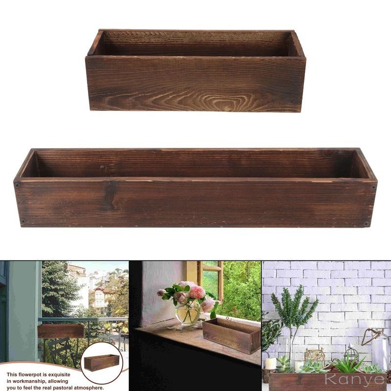 [KY] Wooden Flower Box Vegetable Planting Box Centerpieces Novelty ...