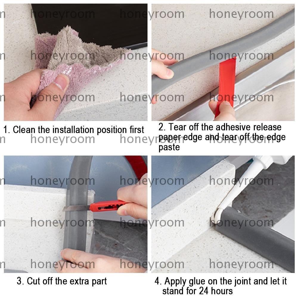 HONEYROOM Water Retaining Strip Shower Dam Barrier Non-slip Flood ...