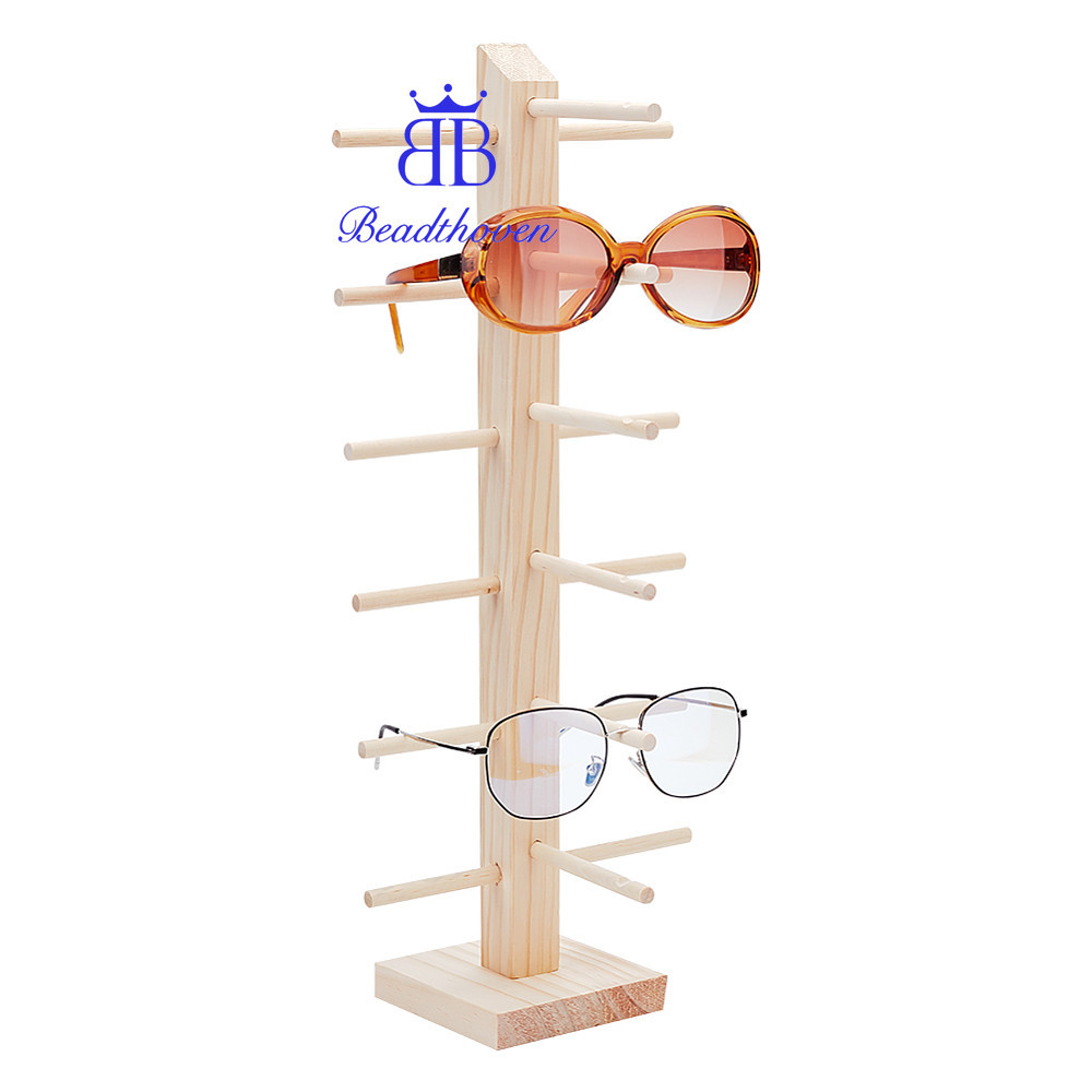 1Set 6 Tier Sunglasses Display Rack Wooden Eyewear Organizer Glasses ...