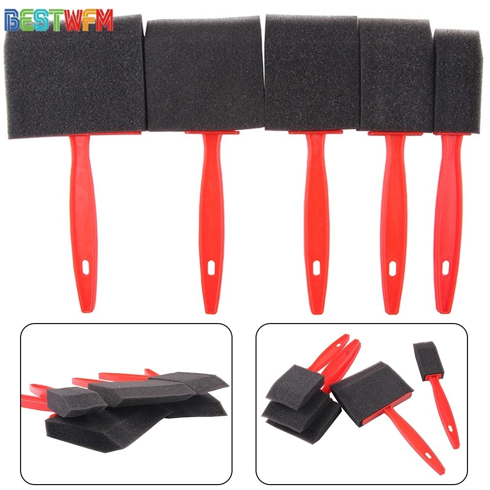 BESTWFM| 5PCS Sponge Foam Paint Brush Oil Stain Polyurethane Craft Art Paint Brush Set | Shopee ...